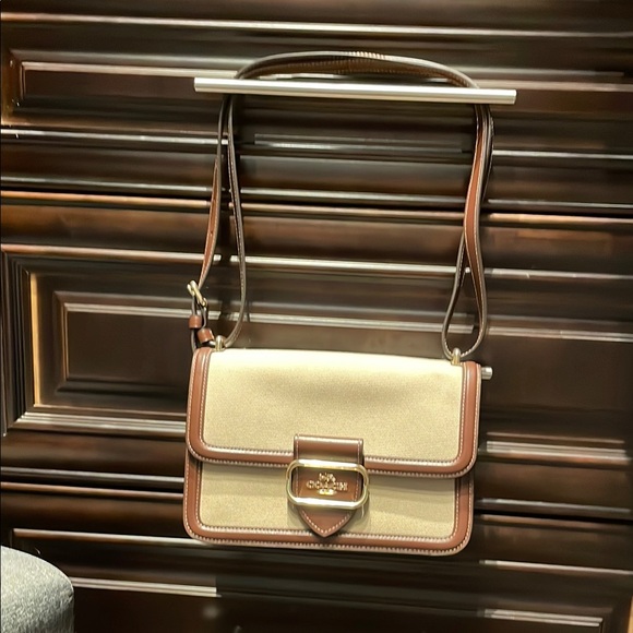Coach | Bags | Coach Large Morgan Square Crossbody Bag Tan Canvas Brown ...